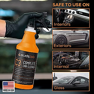 Suds Lab C3 Complete Car Cleaner, Multipurpose Car Wash Solution for Interior and Exterior Cleaning, Spray for Automotive Detailing, 32 oz