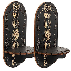 Amosfun 10 pcs Hanging Display Rustic Room Decoration Supplies Living Essential Style Shelves Organizer Crystals Crystal Phrase Oil Wooden Gems Floating Bed Mounted Phase Holder Stand