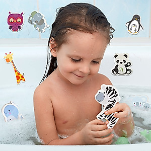 Rose Rubi Animal Bath Toys for Kids, Non-Toxic Foam Baby Bath Toys for Infants 6-12 Months, 18 Pcs Premium Educational Floating Water Toys