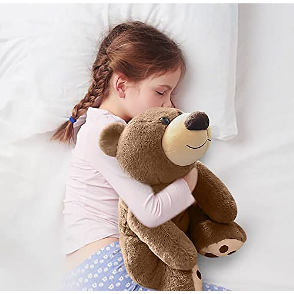 Mewkou 3.5 LB Weighted Stuffed Animals Bear, 24 Inch Weighted Plush Animals Throw Pillow, Cute Kawaii Plush Toys Gifts for Kids Adults Teens Birthday Christmas