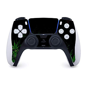 ITS A SKIN Skins Compatible with Sony Playstation 5 Console Disc Edition - Protective Decal Overlay stickers wrap cover - weed green bud marijuana leaves