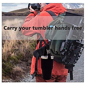 20 oz Tumbler Carrier Holder Water Bottle Handle Bag for yeti,rtic,ozark trail Tumbler and More Travel To-Go Cups Bottles (Black, 20 oz)