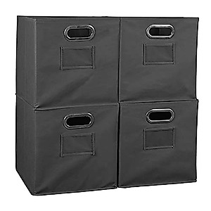 Niche Cubo Set of 4 Foldable Fabric Storage Bins- Grey