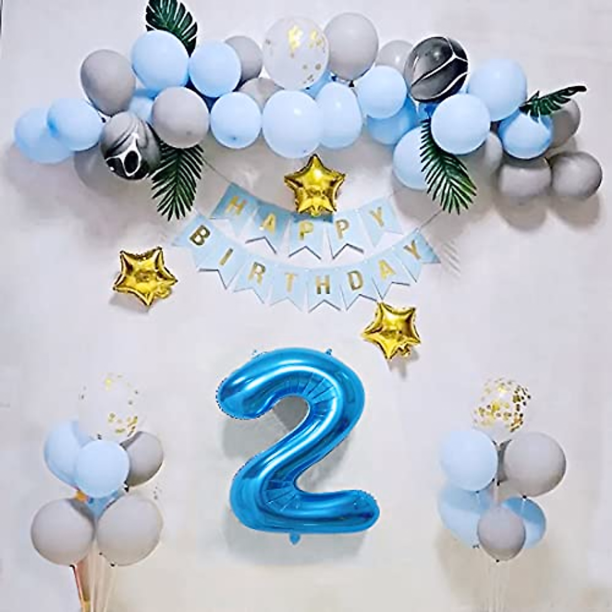 2 Number Balloon Blue Big Number Balloons 40 Inch kit for Happy Birthday Party Decorations Foil Mylar Helium Baby Shower