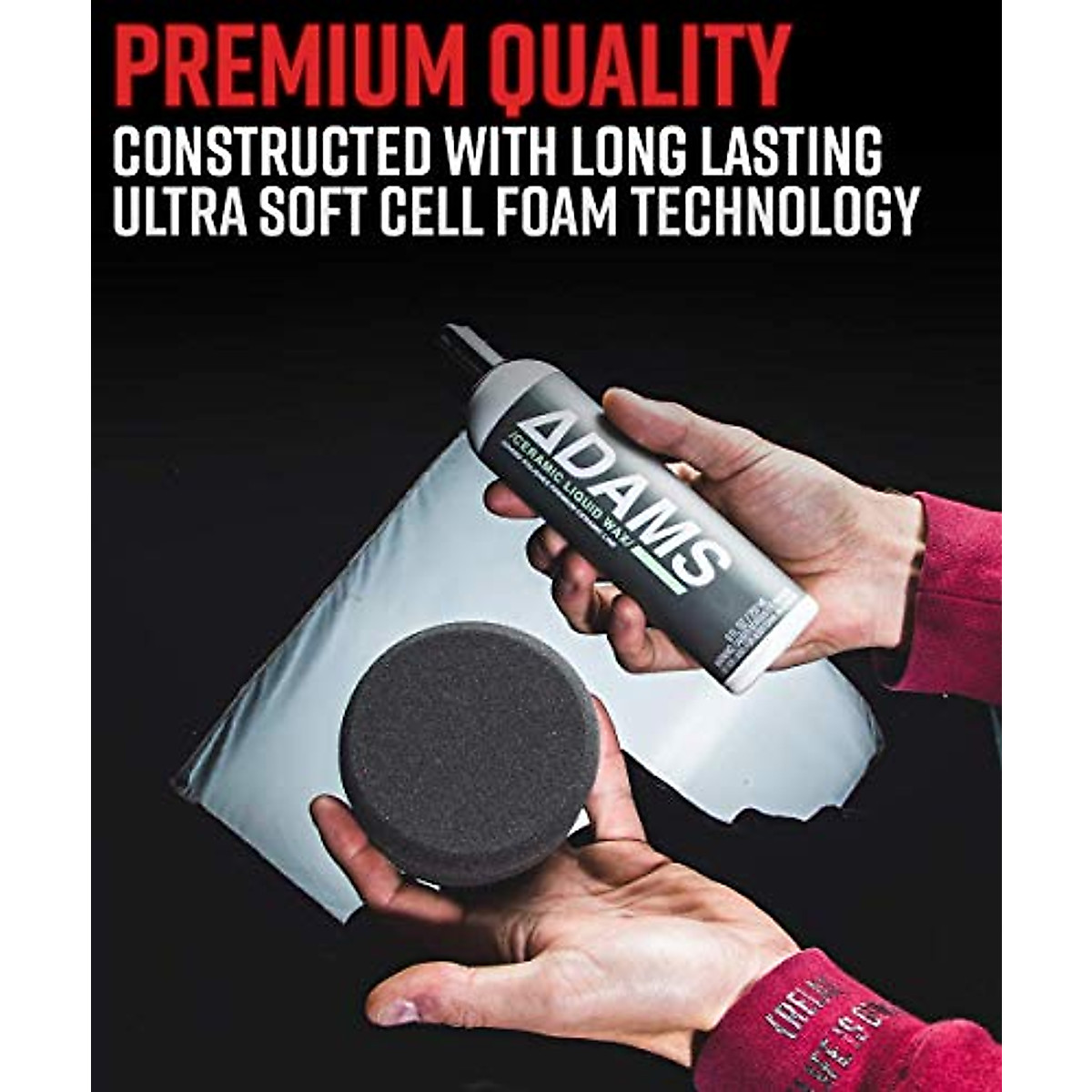 Adam’s UFO Dual Sided Car Wax Applicator – Car Detailing Waxing & Polishing Foam Pad | Use with Paste Wax, Ceramic Coating Liquid Wax, Polish, Compound & More | Auto Motorcycle Boat RV