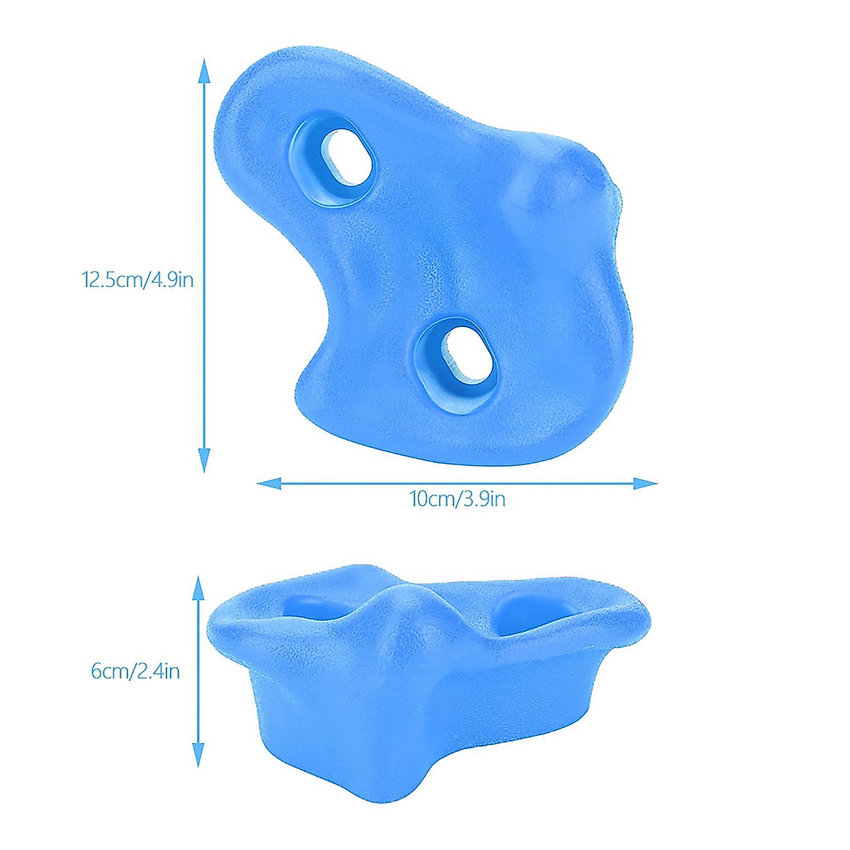 oceanside 10PCS Plastic Textured Rock Climbing Stone Rocks Wall Stones Kids Assorted Kit Bolt, Red, Blue, Black(Blue)