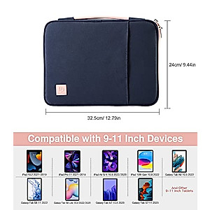 Dadanism 9-11 Inch Tablet Sleeve Bag Organizer Carrying Case for iPad Air 5/4 10.9", iPad 10th Gen 10.9 2022, iPad Pro 11 2022-2018, iPad 9/8/7th Gen 10.2, Galaxy Tab S9/A8/S8/S6 Lite, Indigo & Pink