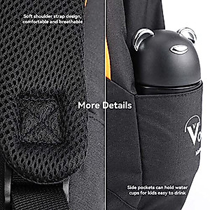 Voova Kids Backpack for Teen Girls Boys, Cute Mini Backpacks for Toddlers Preschool and Kindergarten, Waterproof Lightweight Small School Bookbag Fits 3 To 8 Years Old for School and Travel, Black