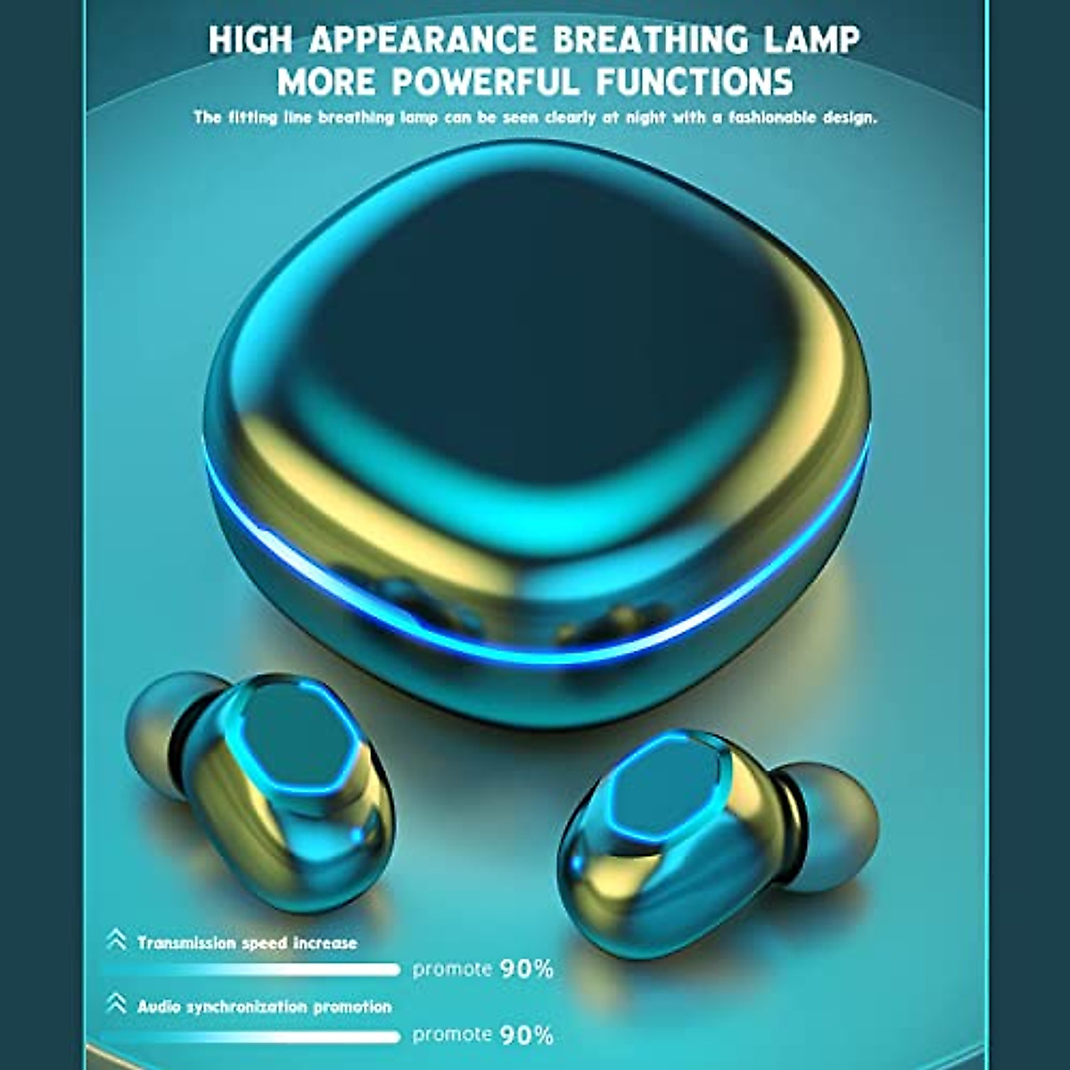 EKIDAZ Bluetooth 5.2 Earphones, Wireless Earphone with Charging Case, 9D Stereo Earphones in-Ear Built-in Mic Headset Sports Earbuds (Black)