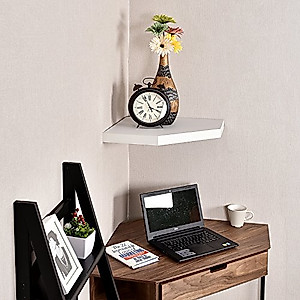 WELLAND Big Size Phoenix Corner Wall Mount Shelf for DVD Players/Cable Boxes/Games Consoles/TV Accessories, White