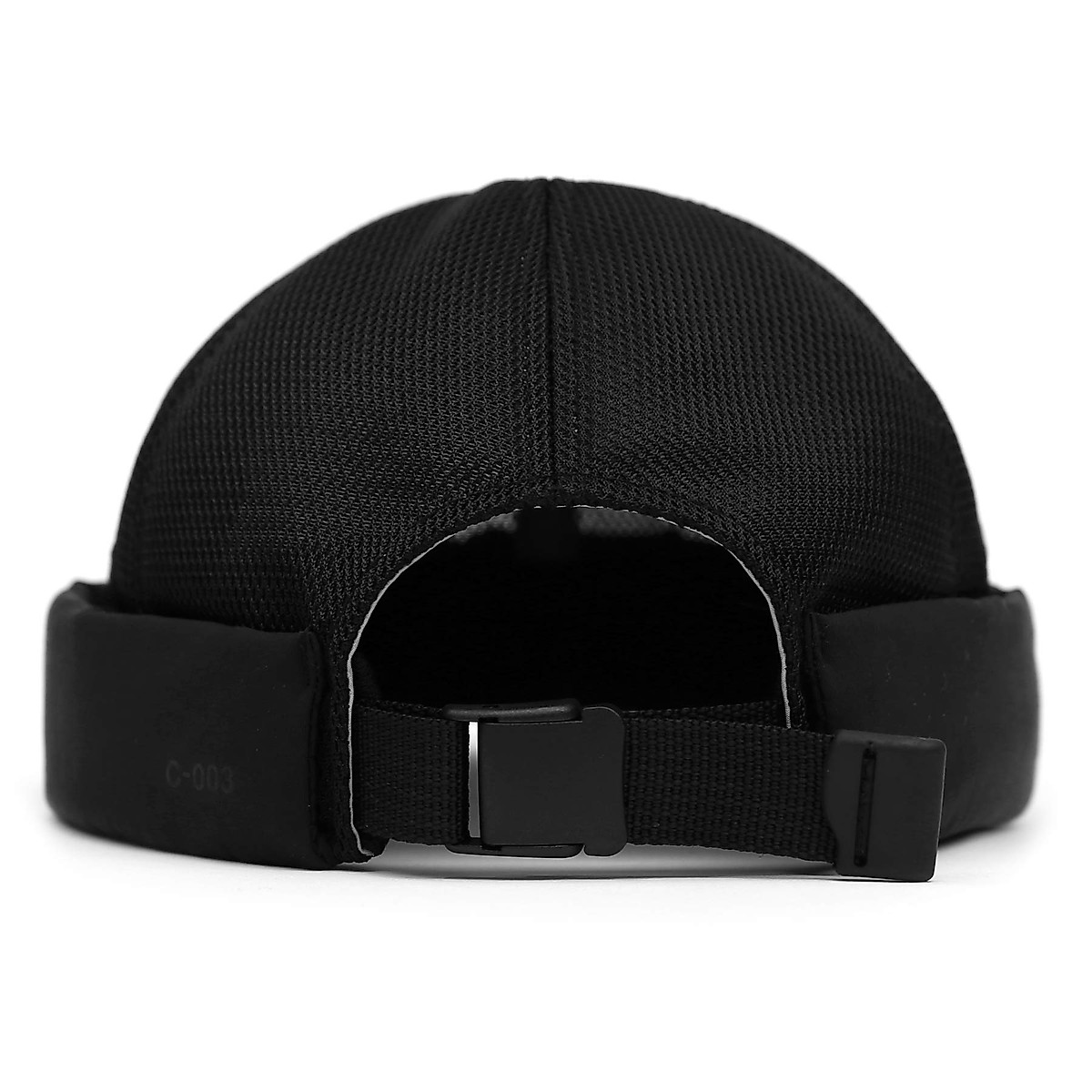 UNDERCONTROL Colorful Brimless Sailor Fisherman Leon Nylon Supplex UPF 40 Hat Rolled Cuff No Visor Skull Docker Beanie Cap (Black)