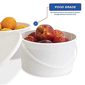 ePackageSupply 1 Gallon BPA Free Round Plastic Bucket with Lids - 10 Pack - for Ice Cream, Soup, Food Storage - Freezer and Food Safe