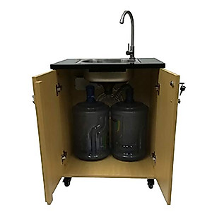FixtureDisplays® Portable Sink Self Contained Hand Wash Station Mobile Sink Water Fountain Portable Sink Water Supply w/Pump 110V Power Caulk All Places to Water Proof 18536-2D