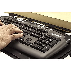 Fellowes Office Suites Adjustable Keyboard Tray (8031301),Black/Silver, 2"" x 30.3"" x 13.9"""