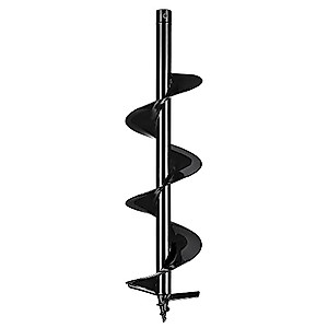Earth Auger Bits for Common Hand-held Post-Hole Diggers with 3/4" Shaft Garden Auger Spiral Drill Bit Rapid Planter Earth Auger Bit Post (8")