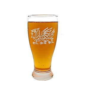 Welsh Dragon Celtic Pint Glass, Free Personalization
