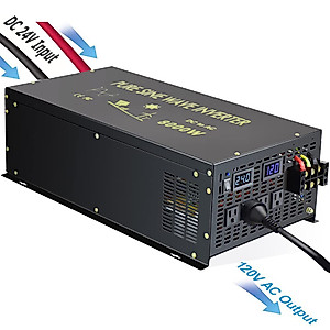 WZRELB 8000W 24VDC to 120VAC Pure Sine Wave Solar Power Inverter Homeuse Car Inverter