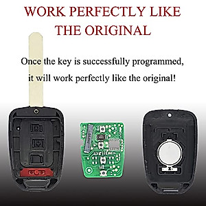 Key Fob Remote Replacement Fits for Honda Fit 2015 2016 2017 2018 2019 2020/Crosstour 2013-2015/CR-V 2014-2016 MLBHLIK6-1T Keyless Entry Remote Control 35118-TY4-A00(Pack of 1)
