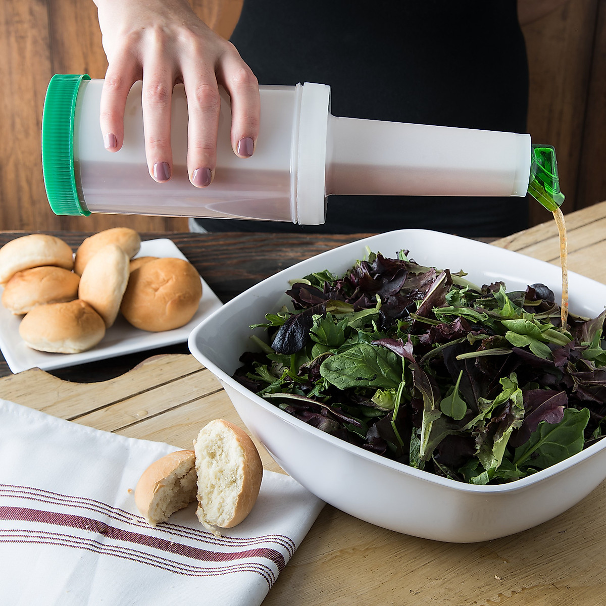 Carlisle FoodService Products Stor N' Pour Complete Quart Set Neck, Container, Cap, And Spout for Bar, Kitchen, And Restaurants, Plastic, 1 Quart, Green, (Pack of 12)