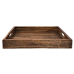 GoCraft Handmade Classic Wooden Tray Large Size | Serveware Kitchen Accessories Tray - 16.5"