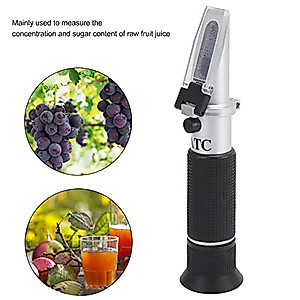 Brix Refractometer, Alcohol Refractometer Handheld 3 in 1 Visual Adjustment Handwheel with ATC for Fruit Juice for Homebrew Kit
