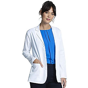 Cherokee Women Scrubs Lab Coat 28'' Consultation CK451, M, White