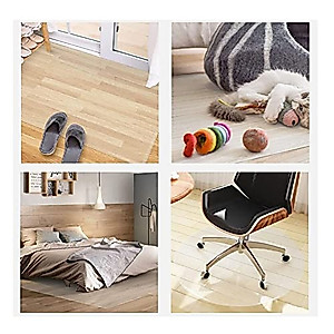 Clear PVC Desk Chair Mat Transparent Floor Protector,Rectangular Vinyl Floor Protector Mat,Wood Floor/Tile/Table Top Rug Runner,Non Skid Transparent Hallway Entrance Doormat,1.5mm Thick,100-160cm Wide