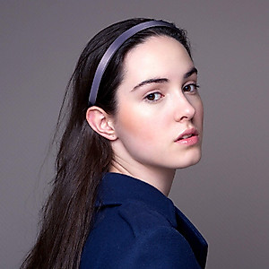 WILLBOND 6 Pieces Skinny Leather Covered Headband Plastic Skinny Headband Hair Loop Clasp Hairbands Solid Simple Headband for Women(1.1 cm,Matte Pink, Wine Red, Navy Blue, Coffee, Black and Grey)