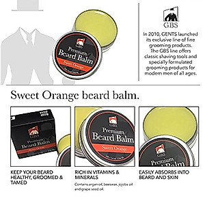 G.B.S Beard Taming Variety Set- 1 Sandalwood Beard Balm, 1 Sweet Orange Beard Balm, 1 Sandalwood Beard Oil and 1 Unscented Beard Oil, Pack of 4