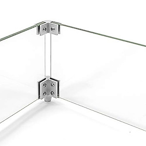 Barton 30" x 14" inch Outdoor Fire Pit Table Wind Guard Tempered Glass Flame Guard Fence Fire-Resistant Rectangular Screen, Clear