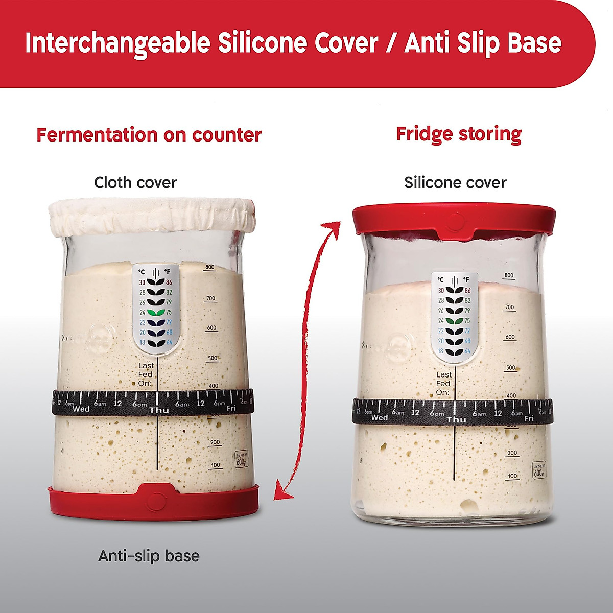 KneadAce Bread Lame & Sourdough Starter 34oz Pro Jar Kit