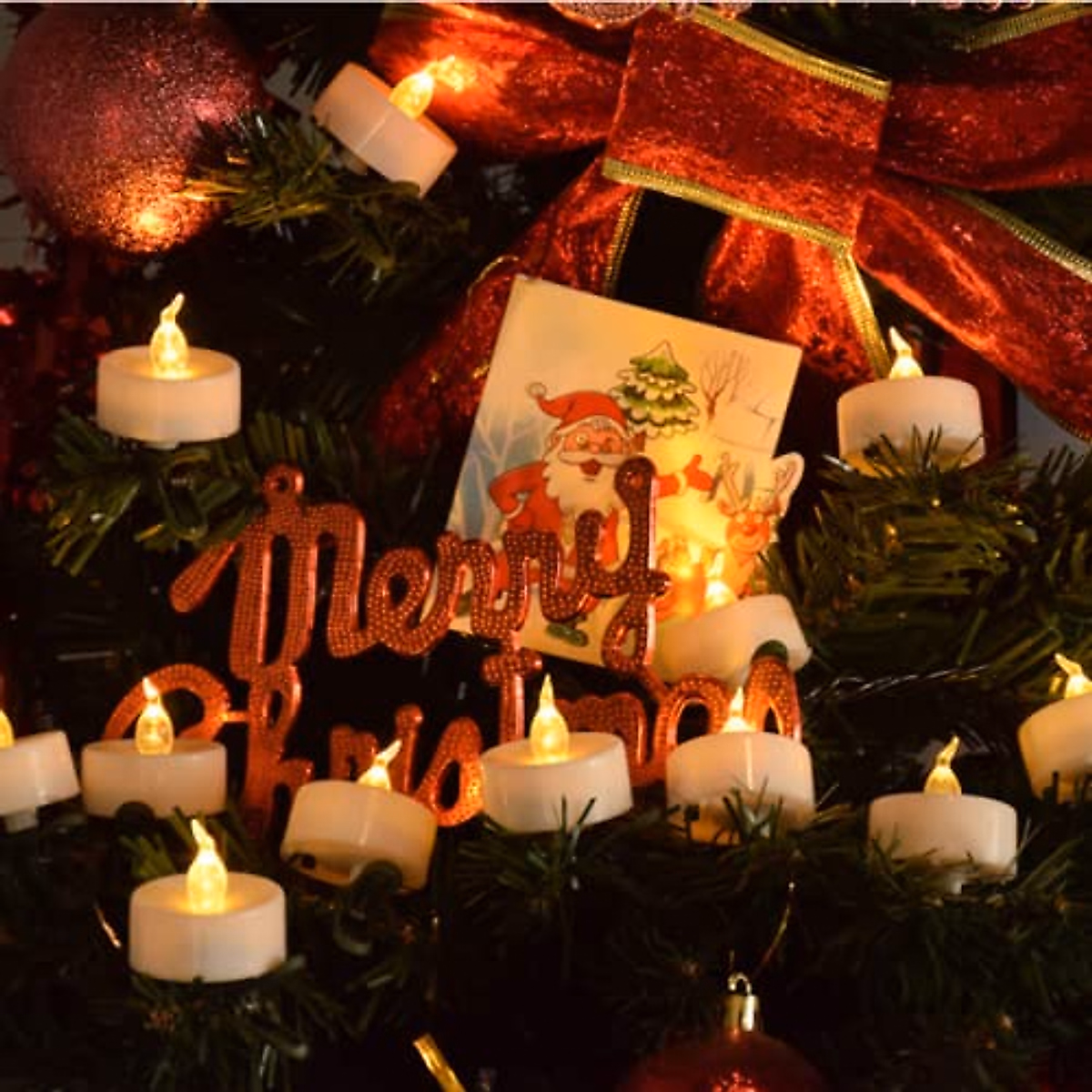 Flameless LED Candles, 12 PCS Decorative Candles, Candle Lights with Clips, Fake Candles for Home/Garden/Holiday/Decorations, Seasonal Celebration,Christmas & Wedding Decor (Warm White)