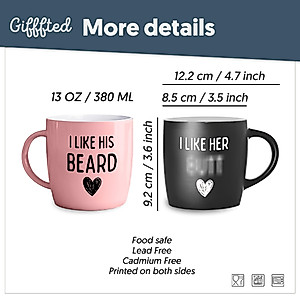 Triple Gifffted Funny Couples Gifts For Christmas, Wedding Anniversary, Engagement, Valentines Day Girlfriend Boyfriend Couple Gift, His & Hers, Bride & Groom, Him & Her, Ceramic, 380ML