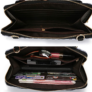 Mia K Collection Crossbody Wallet Handbag for Women, Multi Pockets Wristlet Bag PU Leather Clutch Purse Red