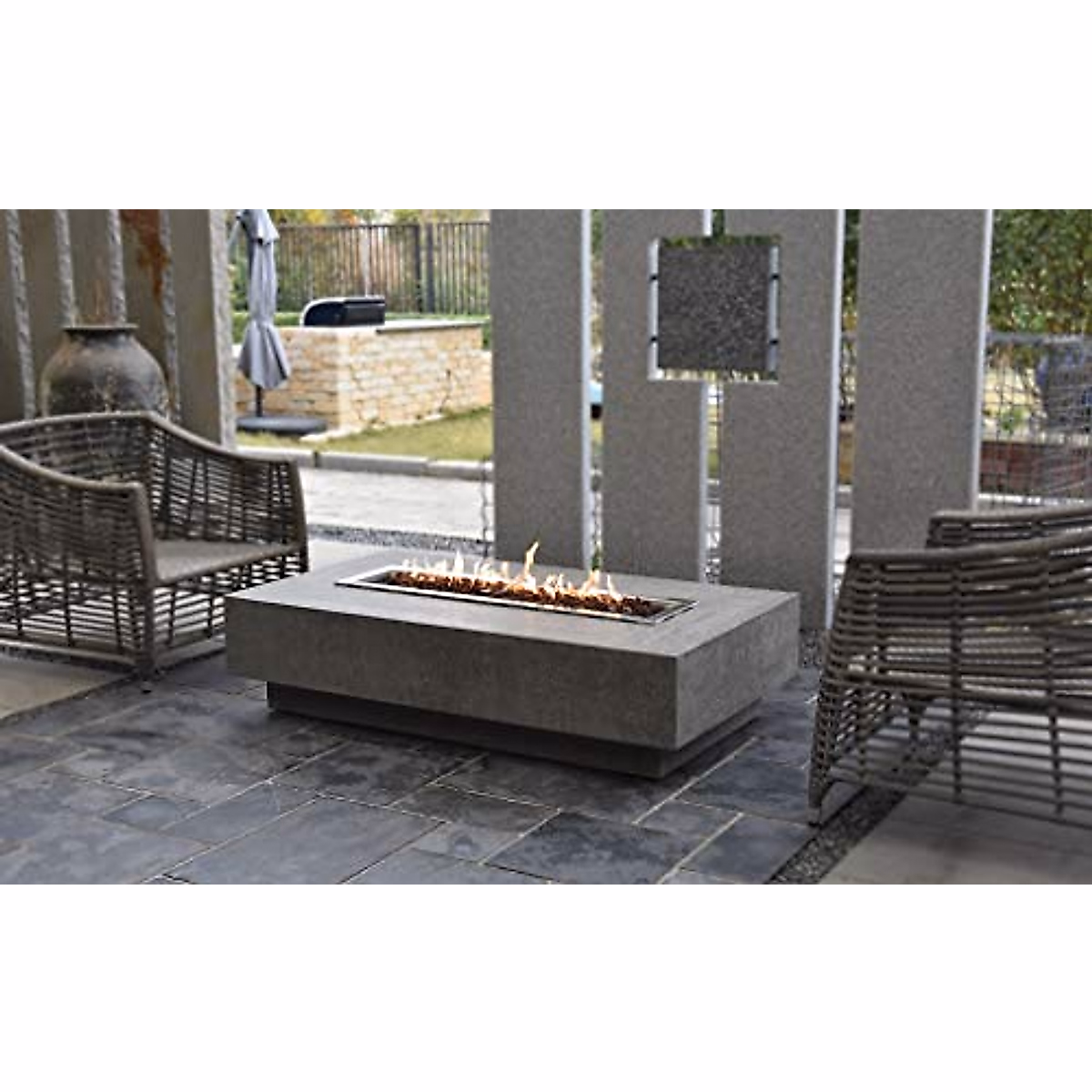Fire Table Outdoor Fire Pit Hampton Fire Table with Elementi Brand-Natural Gas