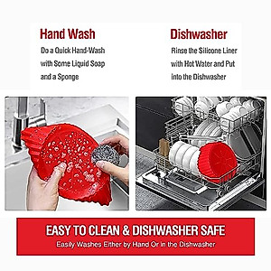 Altalsby Air Fryer Silicone Liner 2 Pack, 8 inch Non-Stick Reusable Air Fryer Basket Liners for 3-5 QT Baskets, Airfryer Silicone Pot for Ninja Air Fryer, Oven Microwave Accessories, Red
