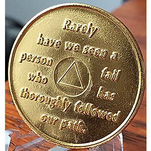 1 Year Founders AA Medallion HD Orange Black Gold Plated Bill & Bob Chip