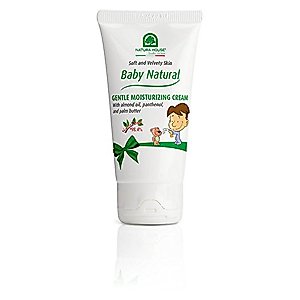 Natura House Baby Natural Gentle Moisturizing Cream - Light Scent – Baby Moisturizer with Shea Butter, Almond Oil, Palm Butter, Vitamins - Made in Italy – Hypoallergenic, Dermatologist Tested, 1.69 oz