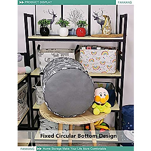 FANKANG Storage Basket, Nursery Hamper Canvas Laundry Basket Foldable with Waterproof PE Coating Large Storage Baskets for Kids Boys and Girls, Office, Bedroom, Clothes,Toys（Space Planet）