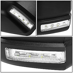 DNA Motoring TWM-058-OE-T888-BK-CL-L Powered+Heated+LED Signal Puddle Light Factory Style Side Mirror Left Compatible With 15-18 F-150 with 22-Pin Plug