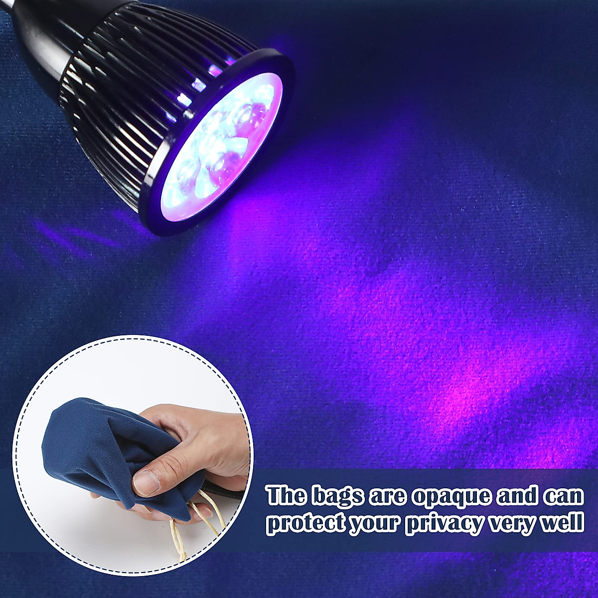 6 Pcs 3 Sizes Adult Toy Storage Drawstring Storage Bags Microfiber Toy Bag Organizer Stuff Pouch Sack Drawstring Gift Bags for Jewelry Women Men Travel Camping Valentines Birthday Gifts, Dark Blue