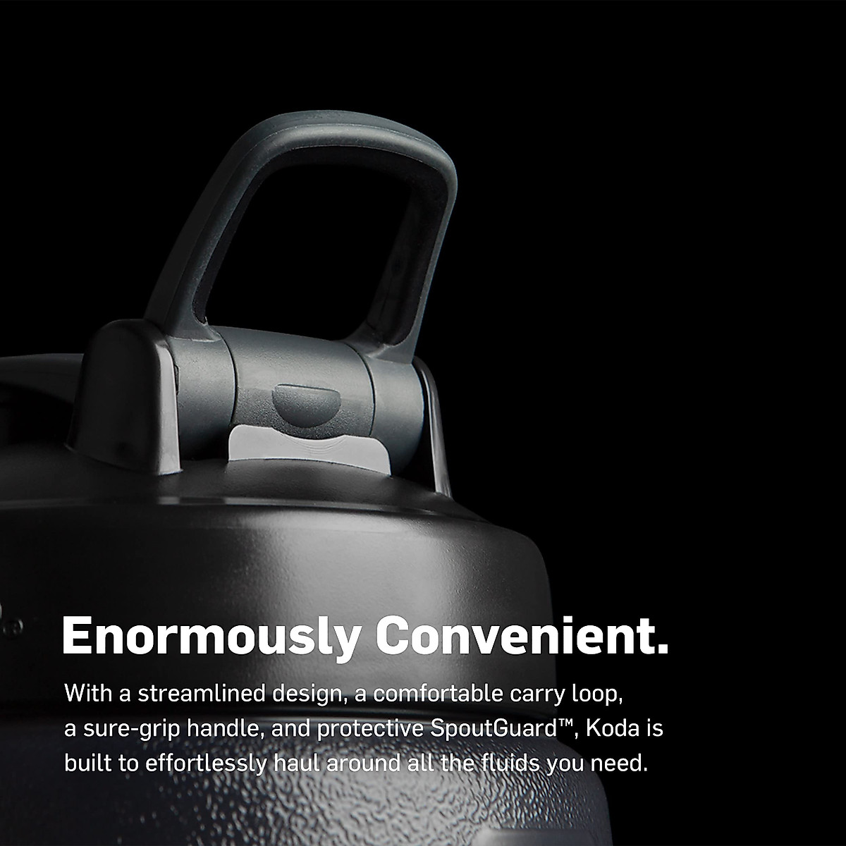 BlenderBottle Half Gallon Water Bottle, Koda Large Water Jug, 74-Oz, Black, 2.2-Liter