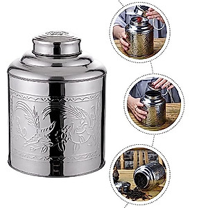 Terrarium Tea Canister Tea Sealing Jar Stainless Steel Tea Canister Tinplate Storage Canister Food Storage Container for Loose Tea Coffee Bean Sugar Salt (50g) Decaf Coffee