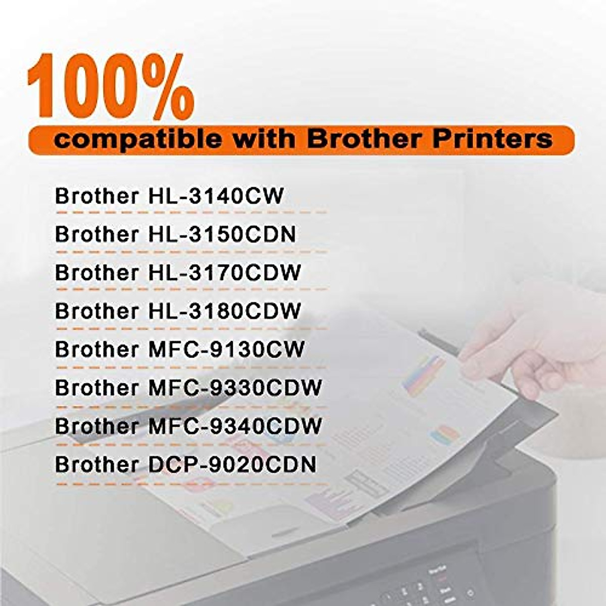 LINKJET Compatible DR221 Drum Replacement for Brother DR221CL DR-221CL Drum Unit for Use in Brother HL-3170CDW MFC-9330CDW HL-3140CW MFC-9130CW MFC-9340CDW Printer(Black,Cyan,Magenta,Yellow)