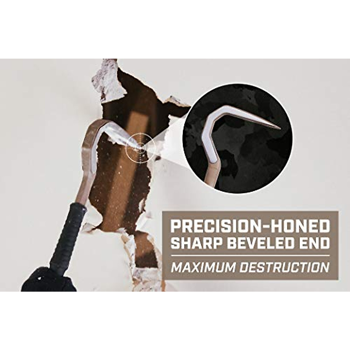 Spec Ops SPEC-D30PRY Tools 30" Wrecking Crowbar, Pry Bar Ends with Teardrop Nail Puller, High-Carbon Steel, 3% Donated to Veterans,Black/Tan