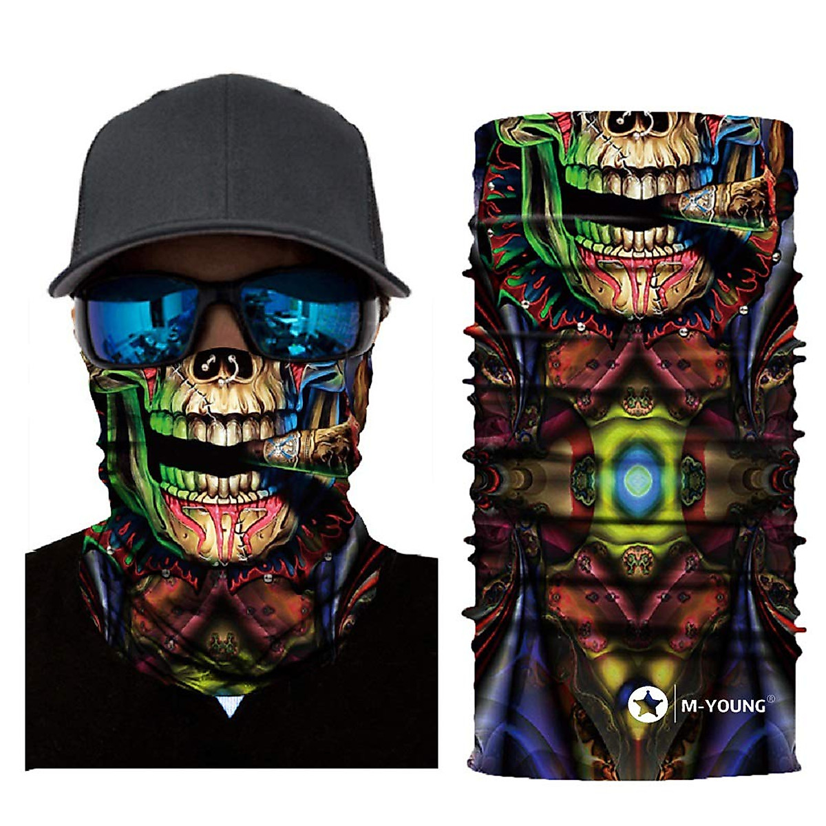 Skull Face Mask Bandanas, Neck Gaiter, Headwear, Magic Scarf, Headband for dust sun wind
