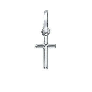 14k White Gold Cross Religious Pendant Height 13 MM Width 8 MM Avg. Weight 0.5 Grams