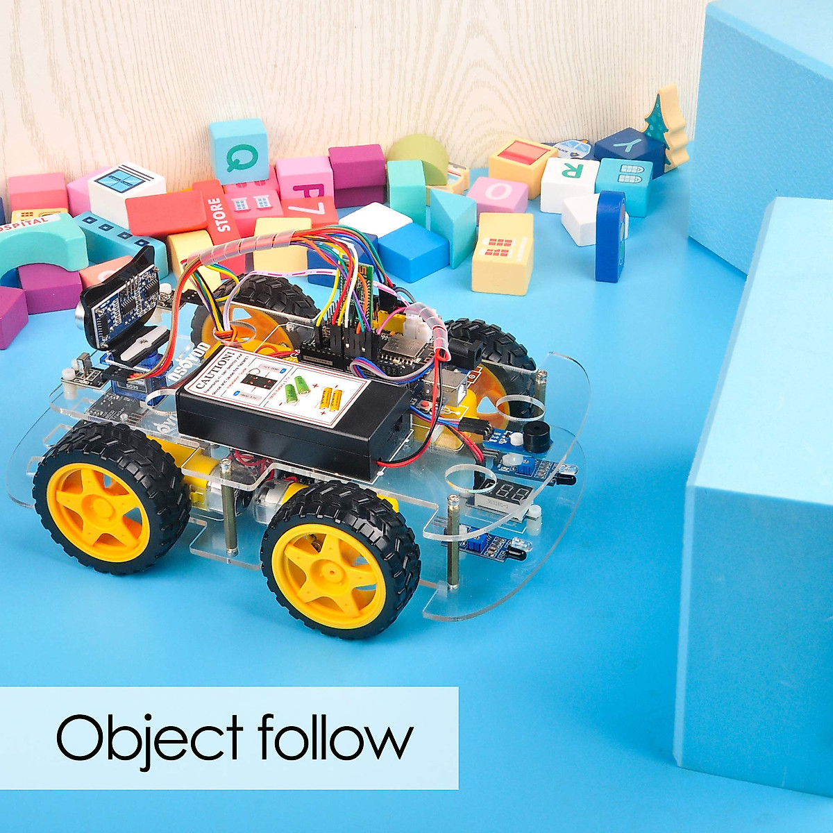 OSOYOO V2.1 Smart IOT Robot Car Kit for Arduino - Early STEM Education for Beginner Teenage and Kid – Learn Circuit, Sensor - Get Hands-on Experience on Programming, Electronics Assembling, Robotics