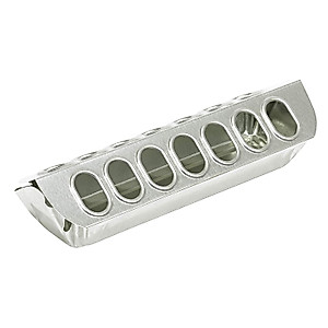 Little Giant® Slide-Top Poultry Ground Feeders | Galvanized Feeding Trough Tray | Durable and Lightweight Chicken Feeder | Made in USA | 12 Inches