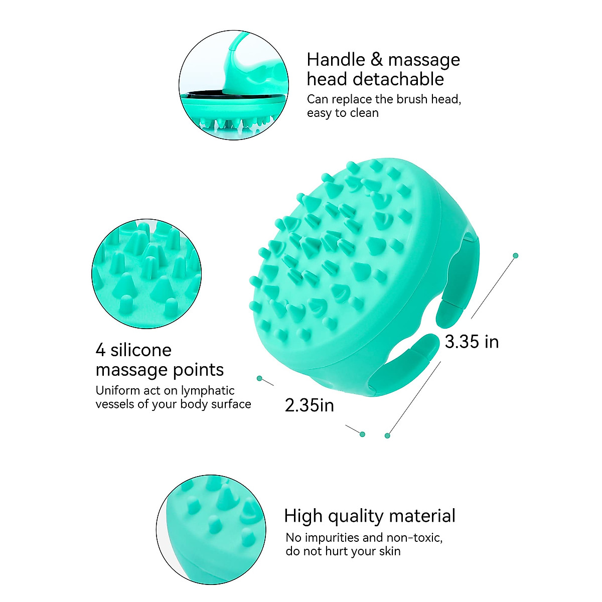 HEETA Hair Scalp Massager and Anti Cellulite Massager, Scalp Scrubber for Hair Growth, Silicone Cellulite Remover for Exfoliator, Skin and Hair Care brush for Women, Men, and Kids (Pink & Green)